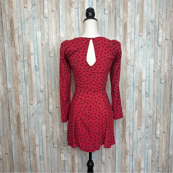 Reformation | Dresses | Reformation Red Black Ditsy Floral Print ...